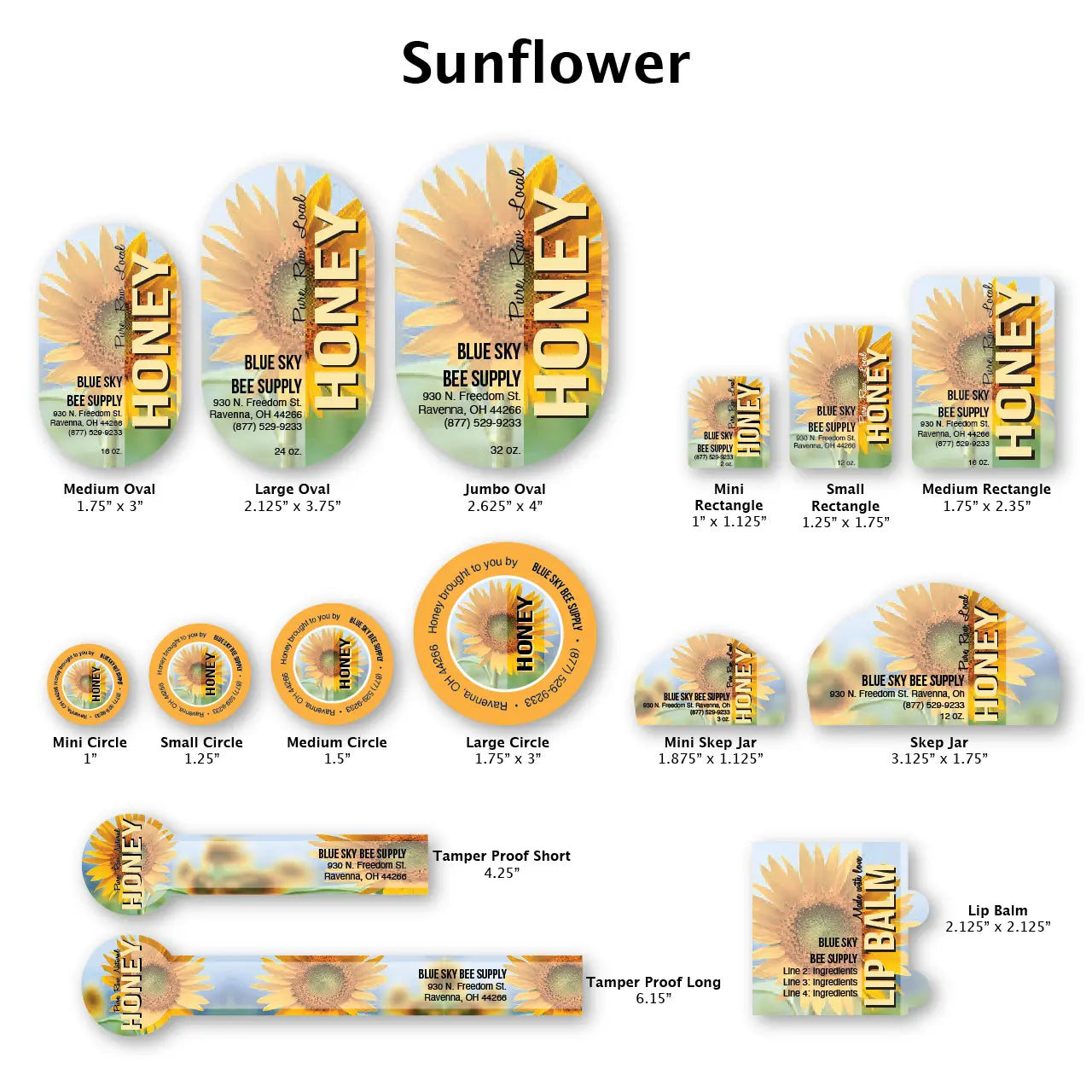 Sunflower - Custom Label Design – Blue Sky Bee Supply