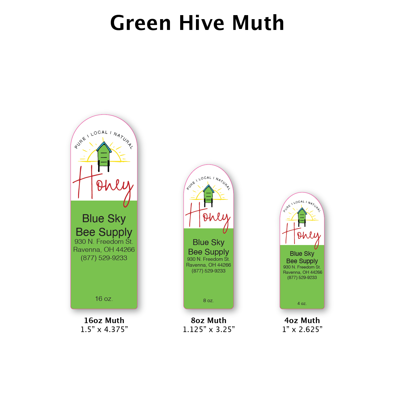 Green Hive - Customizable Muth Jar Labels – Blue Sky Bee Supply