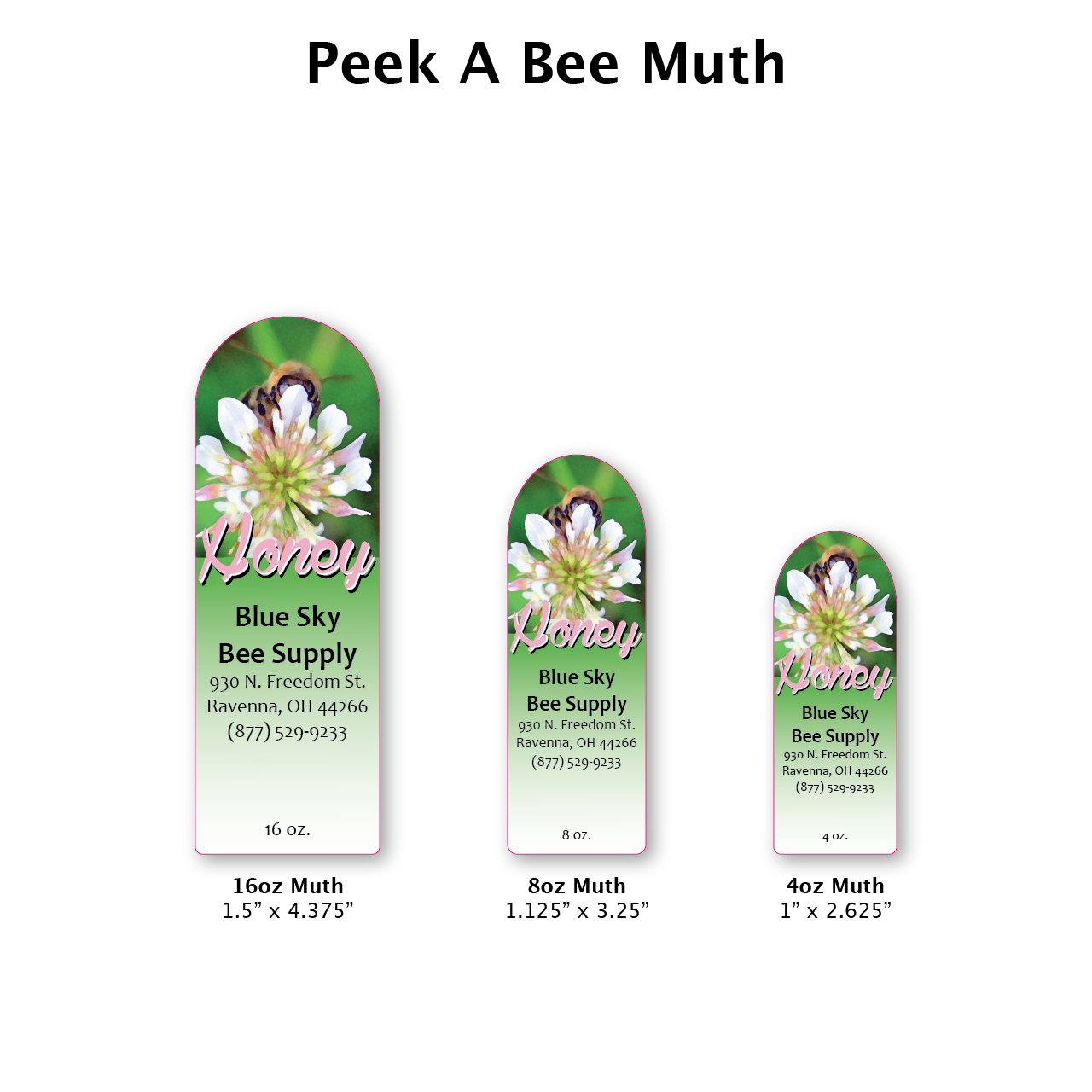 Peek A Bee - Customizable Muth Jar Labels – Blue Sky Bee Supply