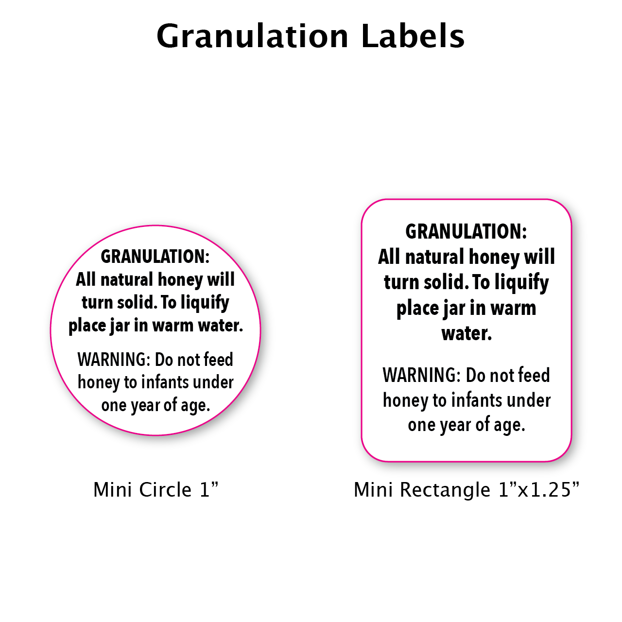 Granulation Labels (250 count roll) | Blue Sky Bee Supply