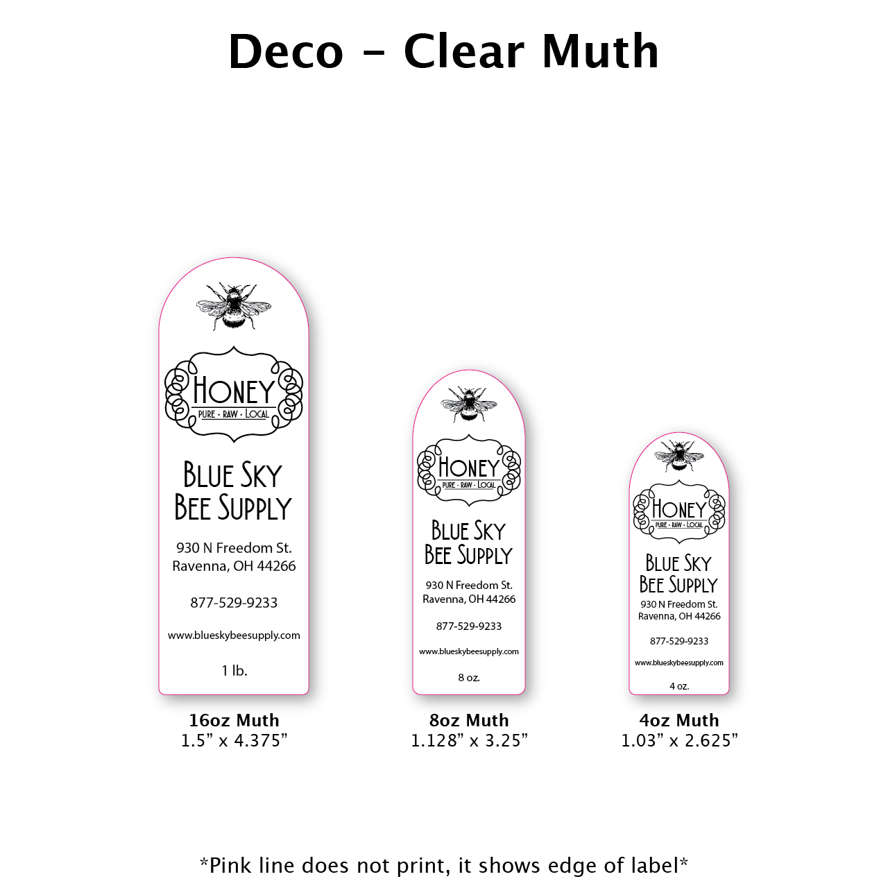 Deco - Clear Muth Label – Blue Sky Bee Supply