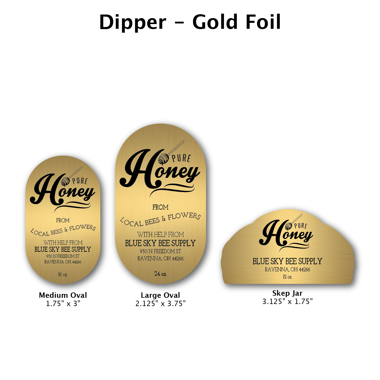 Gold Foil Dipper Label – Blue Sky Bee Supply