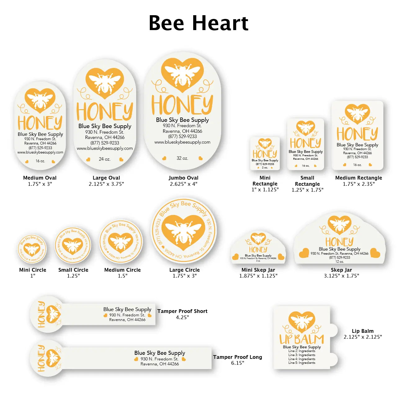 Bee Heart - Custom Label Design – Blue Sky Bee Supply