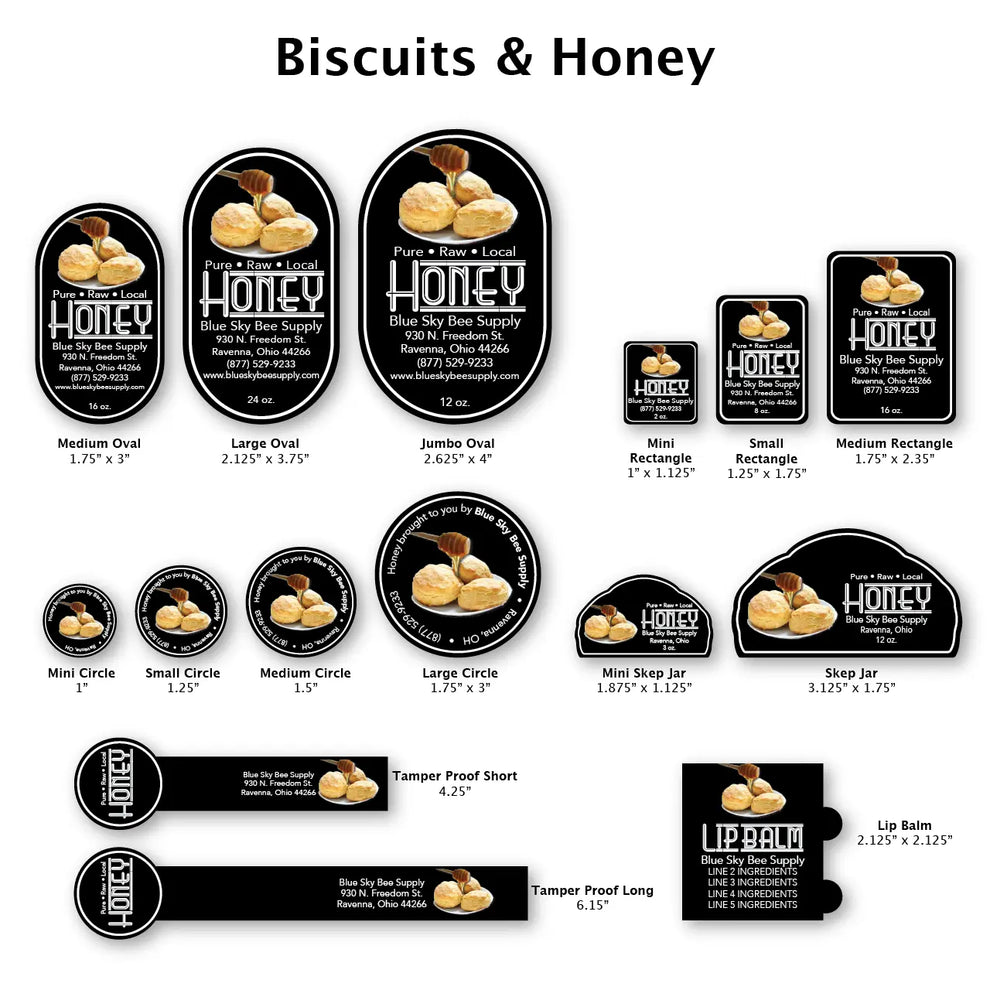 Biscuits & Honey - Customizable Label Design – Blue Sky Bee Supply