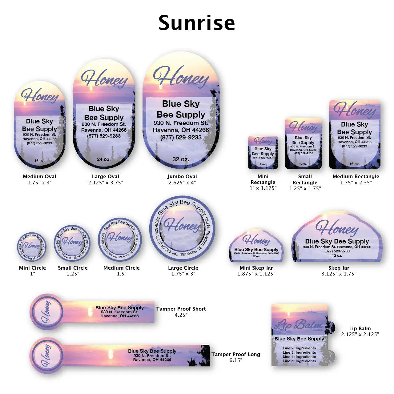 Sunrise - Custom Label Design – Blue Sky Bee Supply