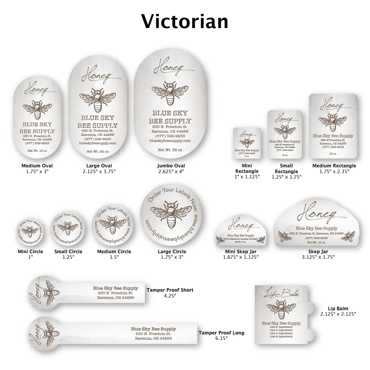 Victorian - Customizable Label Design – Blue Sky Bee Supply