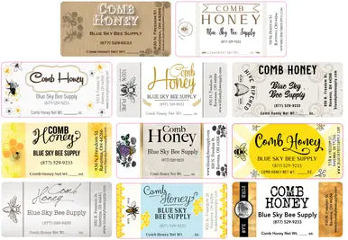 Customizable Half Size Cut Comb Labels (100 count) | Blue Sky Bee Supply