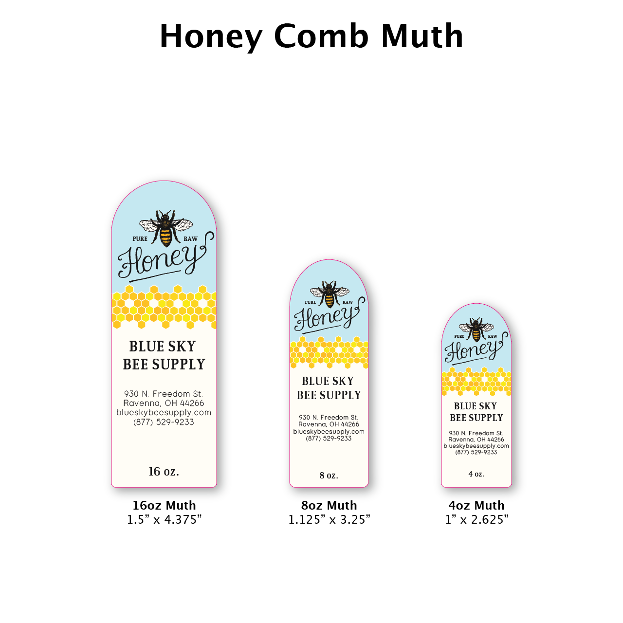 Honey Comb - Customizable Muth Jar Labels – Blue Sky Bee Supply