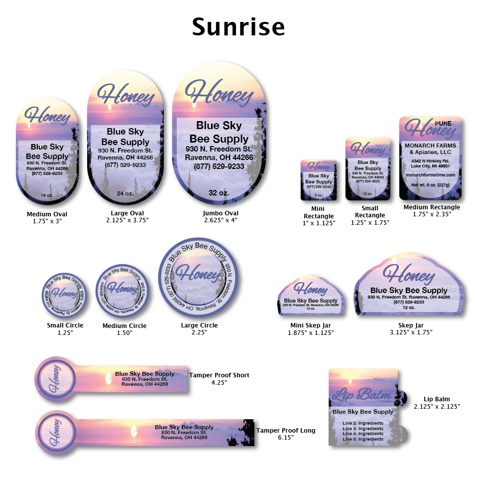 Sunrise - Custom Label Design – Blue Sky Bee Supply