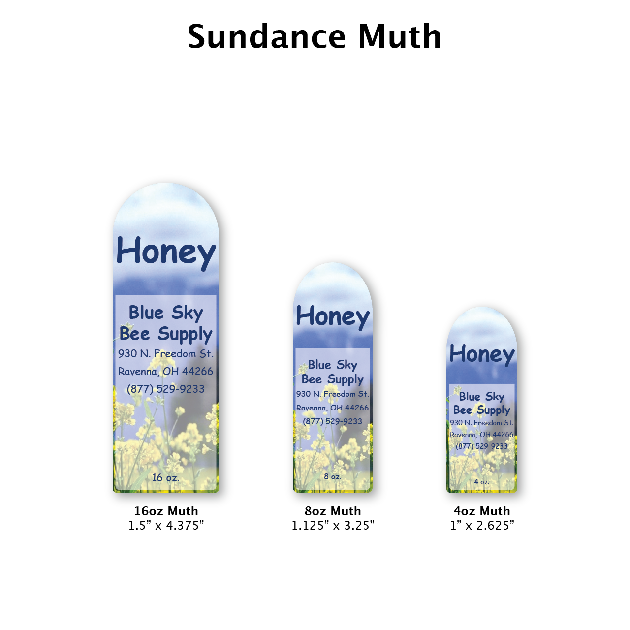 Sundance - Customizable Muth Jar Labels – Blue Sky Bee Supply