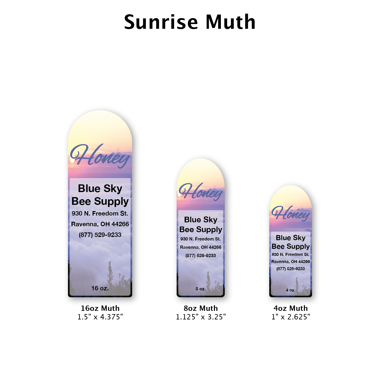 Sunrise - Customizable Muth Jar Labels – Blue Sky Bee Supply